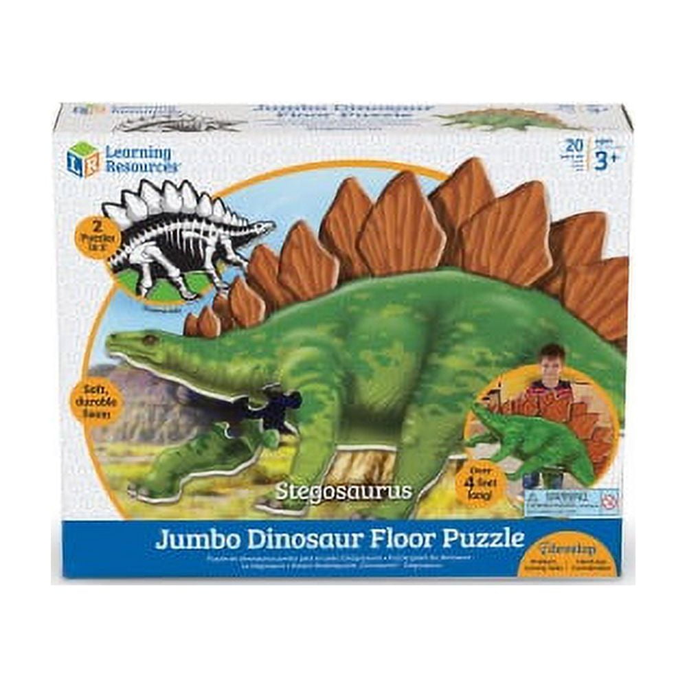 Learning Resources Jumbo Dinosaur Floor Puzzle - Stegosaurus Theme ...