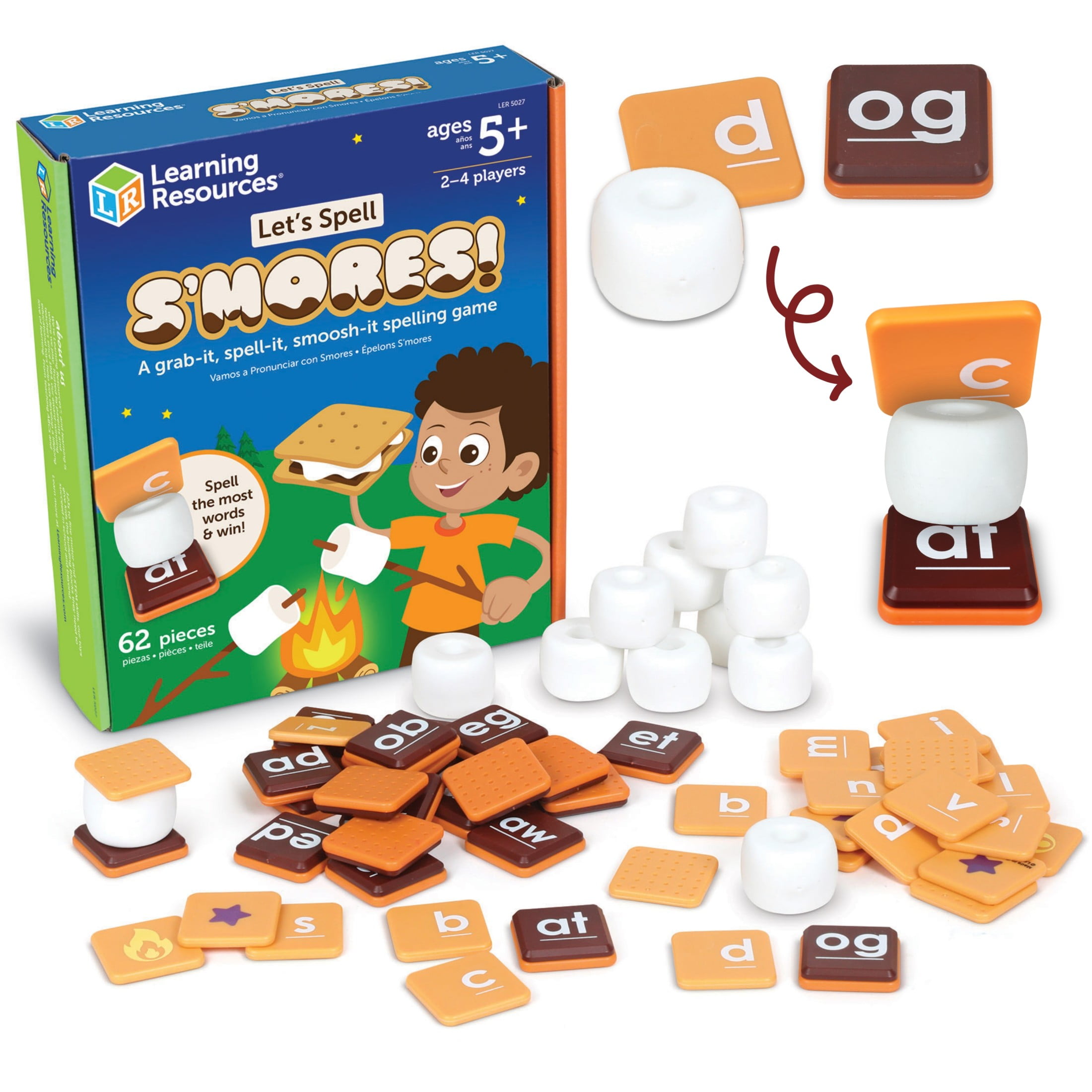 Learning Resources Let's Spell S'mores!, Alphabet Flash Cards, Word ...