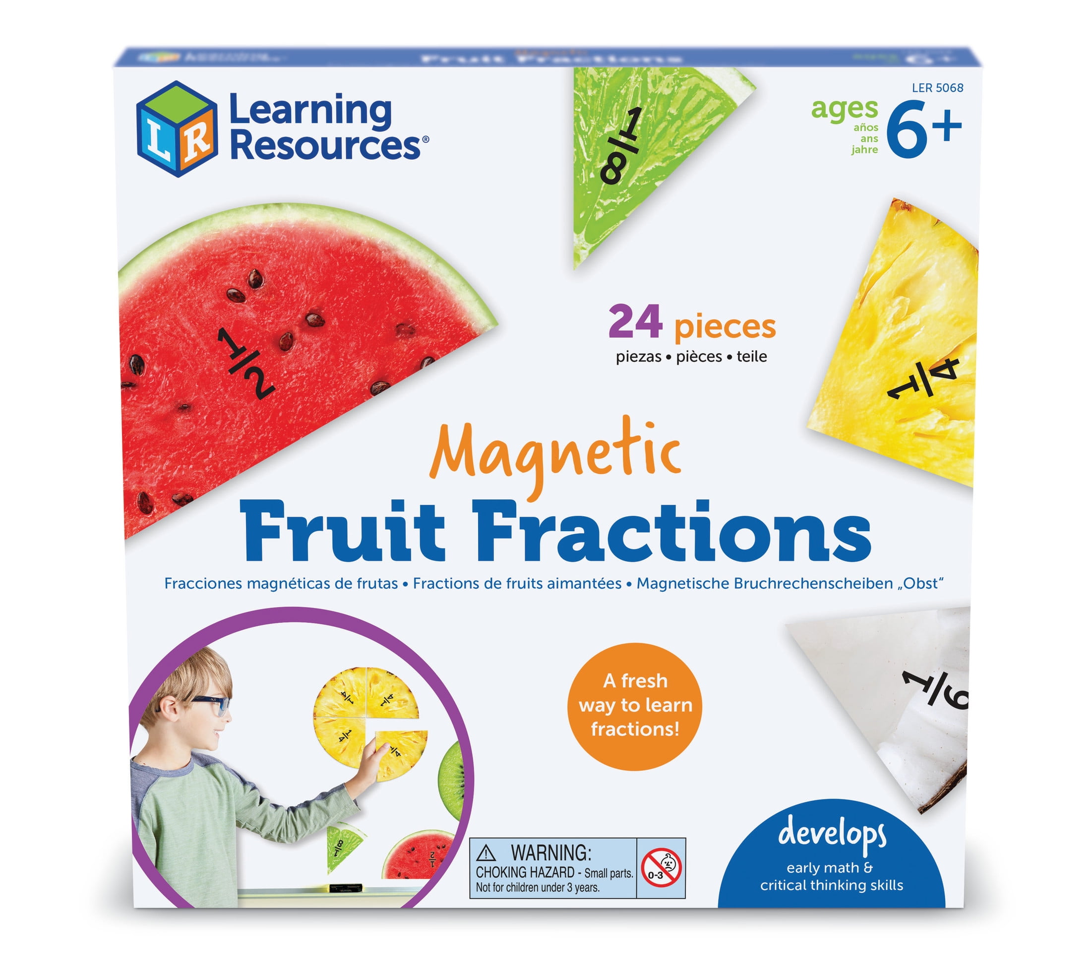 Learning Resources Magnetic Fruit Fractions - 24 Pieces, Boys and Girls ...