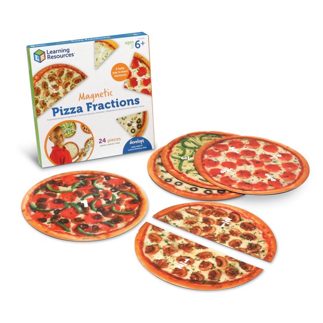 Learning Resources Magnetic Pizza Fractions, Educational Math Games, 24 ...