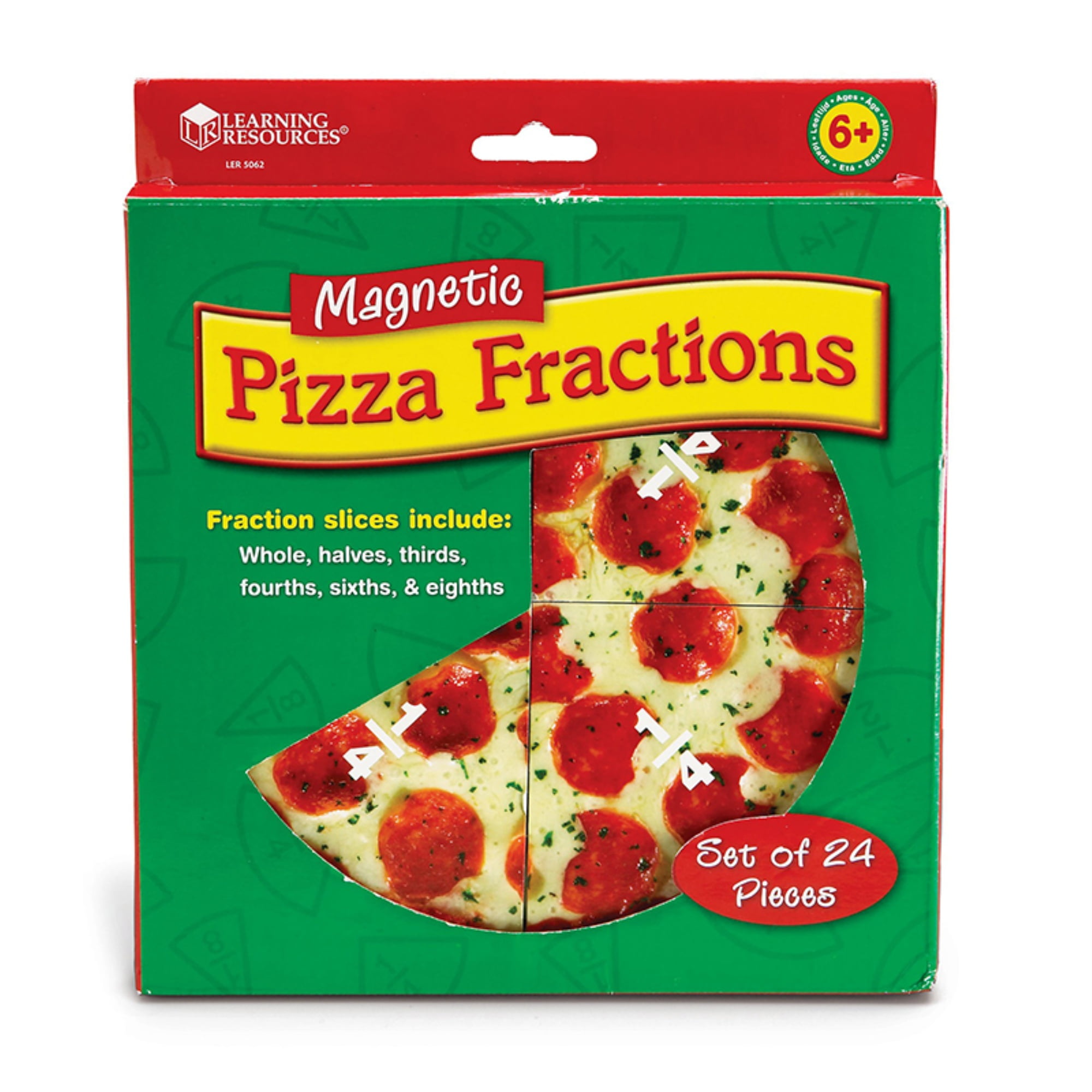 Learning Resources Magnetic Pizza Fractions, Educational Math Games, 24 ...