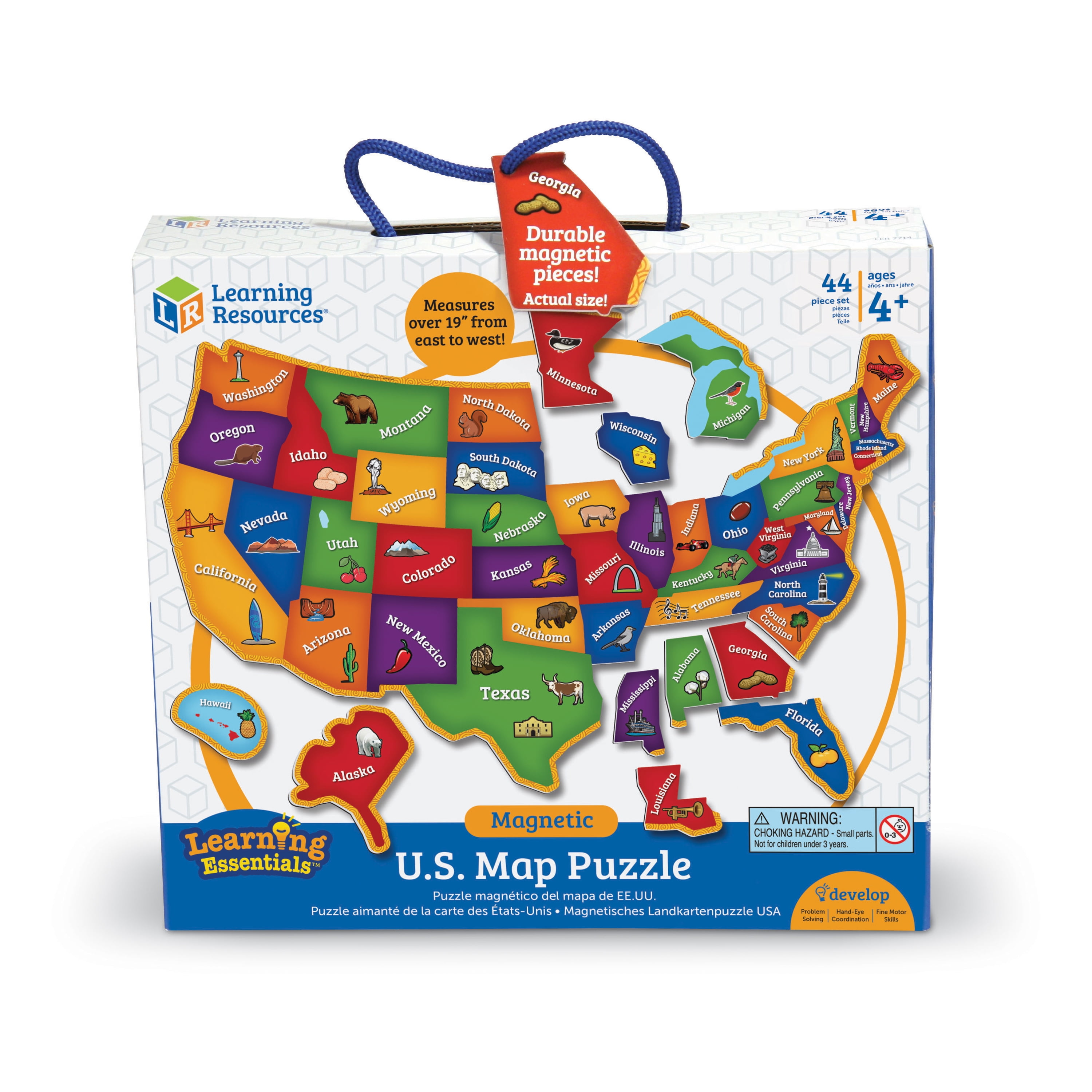 Learning Resources Magnetic U.S. Map Puzzle, Fun Geography for Kids, US ...