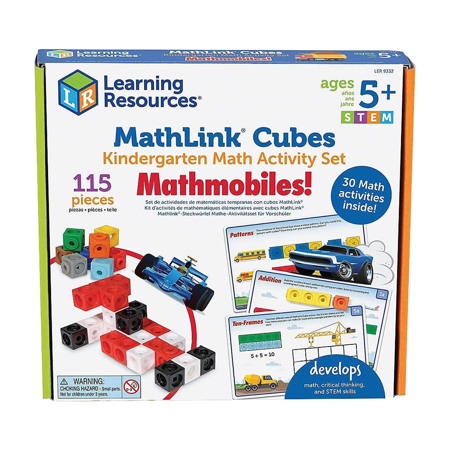Learning Resources MathLink Cubes Kindergarten Math Activity Set ...