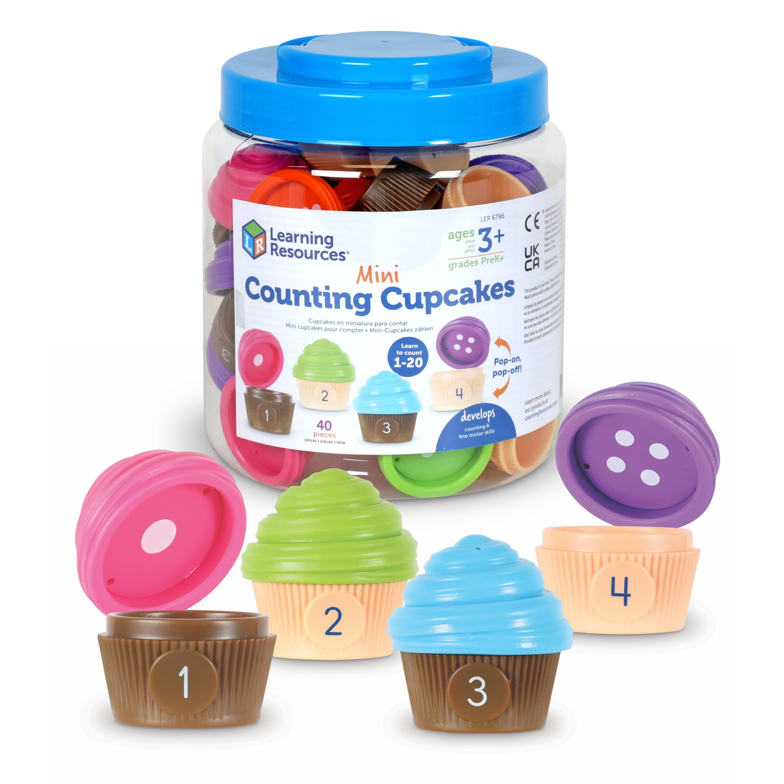 Learning Resources Mini Counting Cupcakes, Birthday Cake, Sensory Toys ...