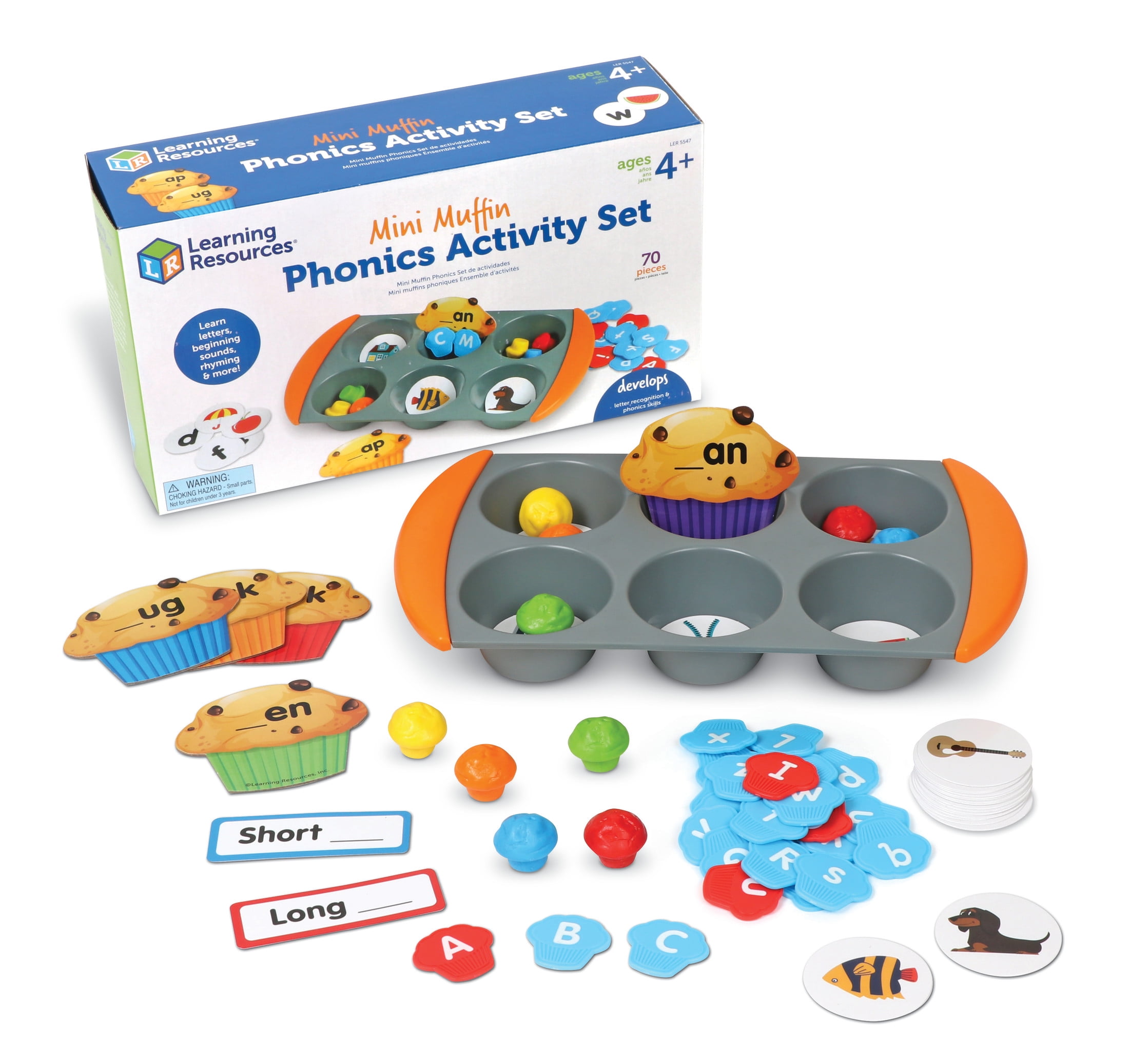 Learning Resources Mini Muffin Phonics Activity Set, 70 Pieces, Ages 4 ...