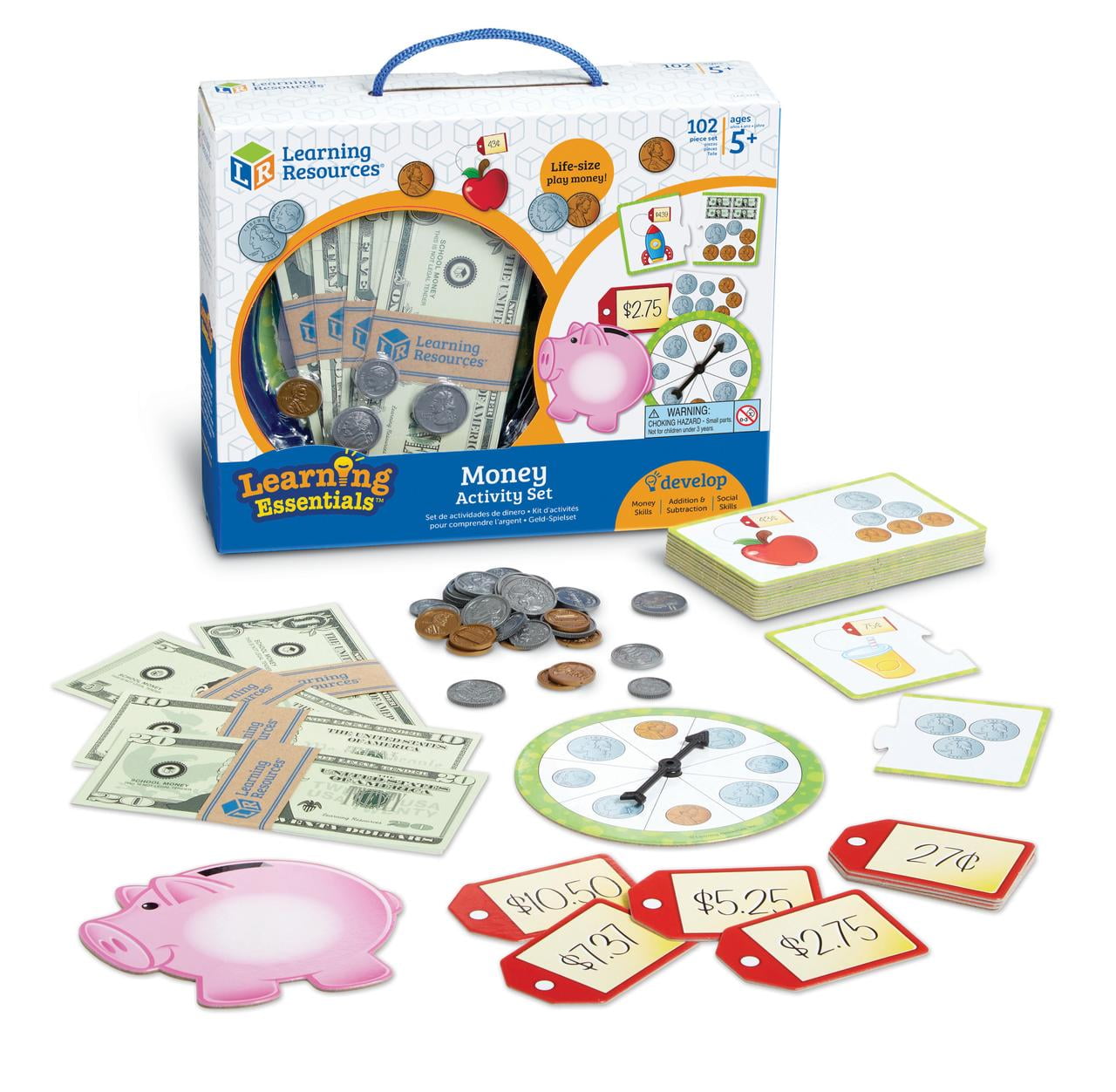 Learning Resources Money Activity Set for Kids, Includes Play Coins and ...