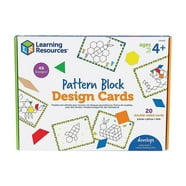 Learning Resources Plastic Pattern Blocks, Math Games for Kindergarten, Homeschool, Shape ...