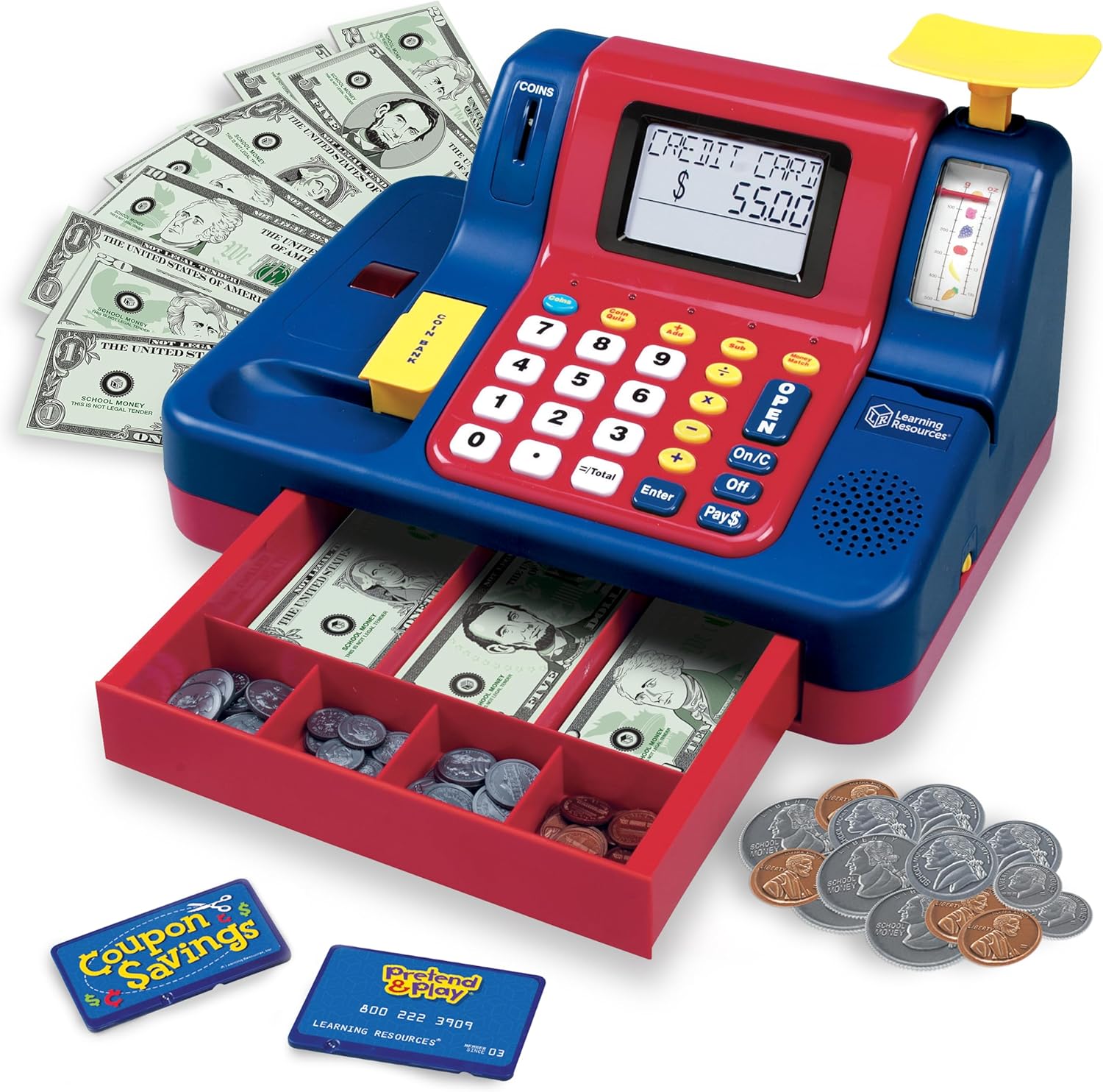 Learning Resources Pretend & Play Teaching Cash Register, Set, Ages 3 ...