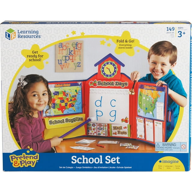 Learning Resources Pretend and Play School Set, American, 149 Pieces ...