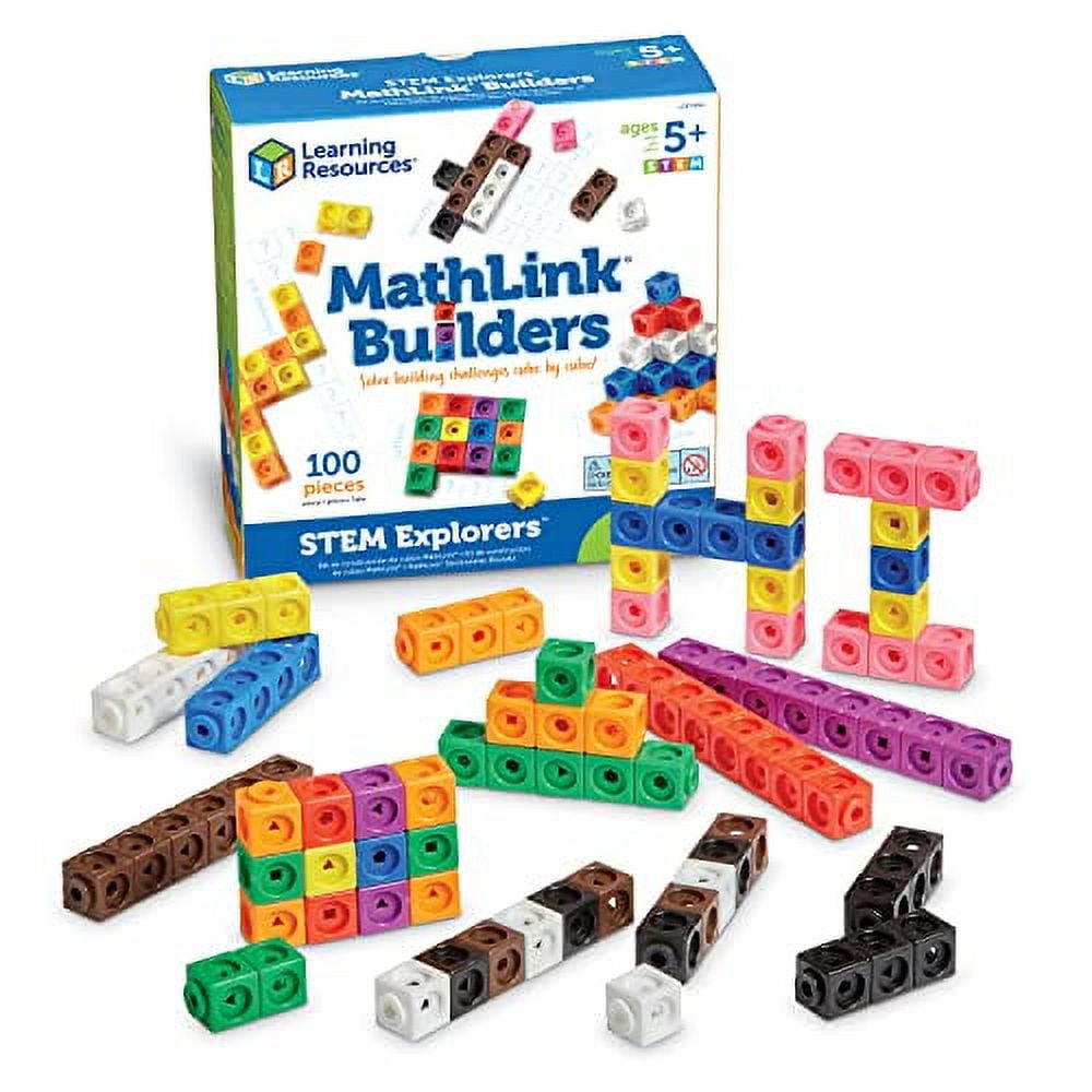 Learning Resources STEM Explorers MathLink Builders - 100 Pieces, Ages ...