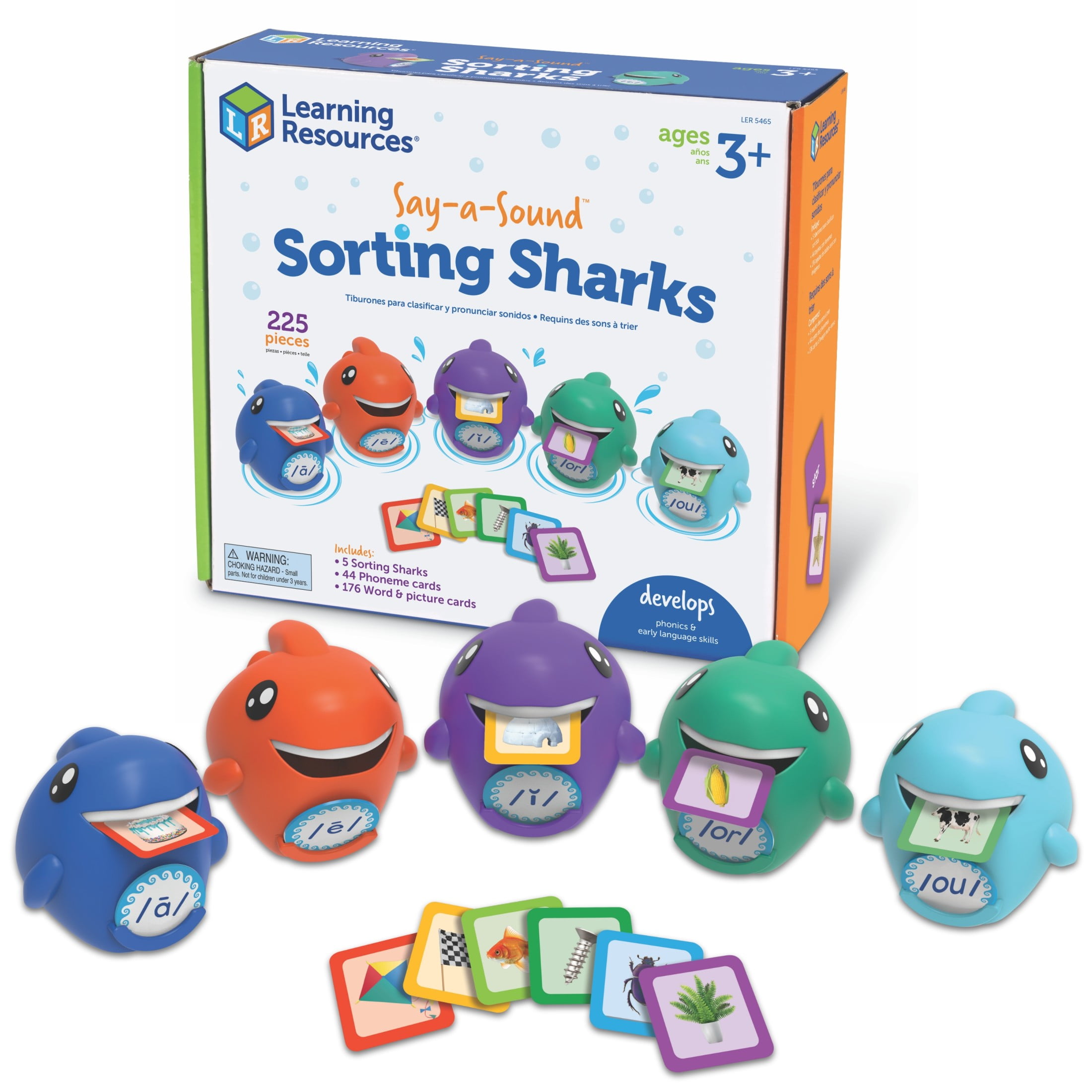 Learning Resources Say-a-Sound Sorting Sharks, Preschool Learning Activities, ABC Flash Cards ...