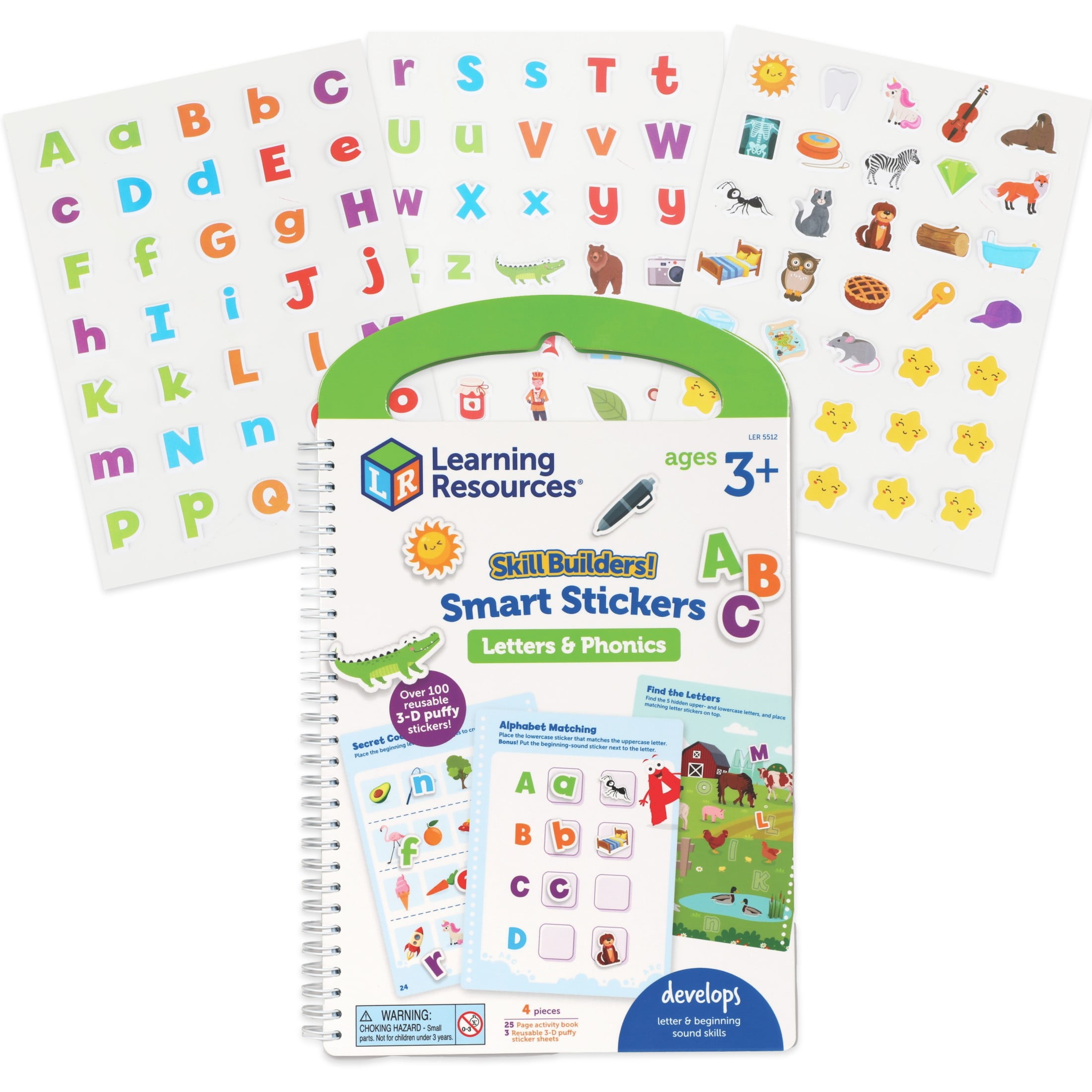 Learning Resources Skill Builders! Smart Stickers Letters & Phonics, 4 ...