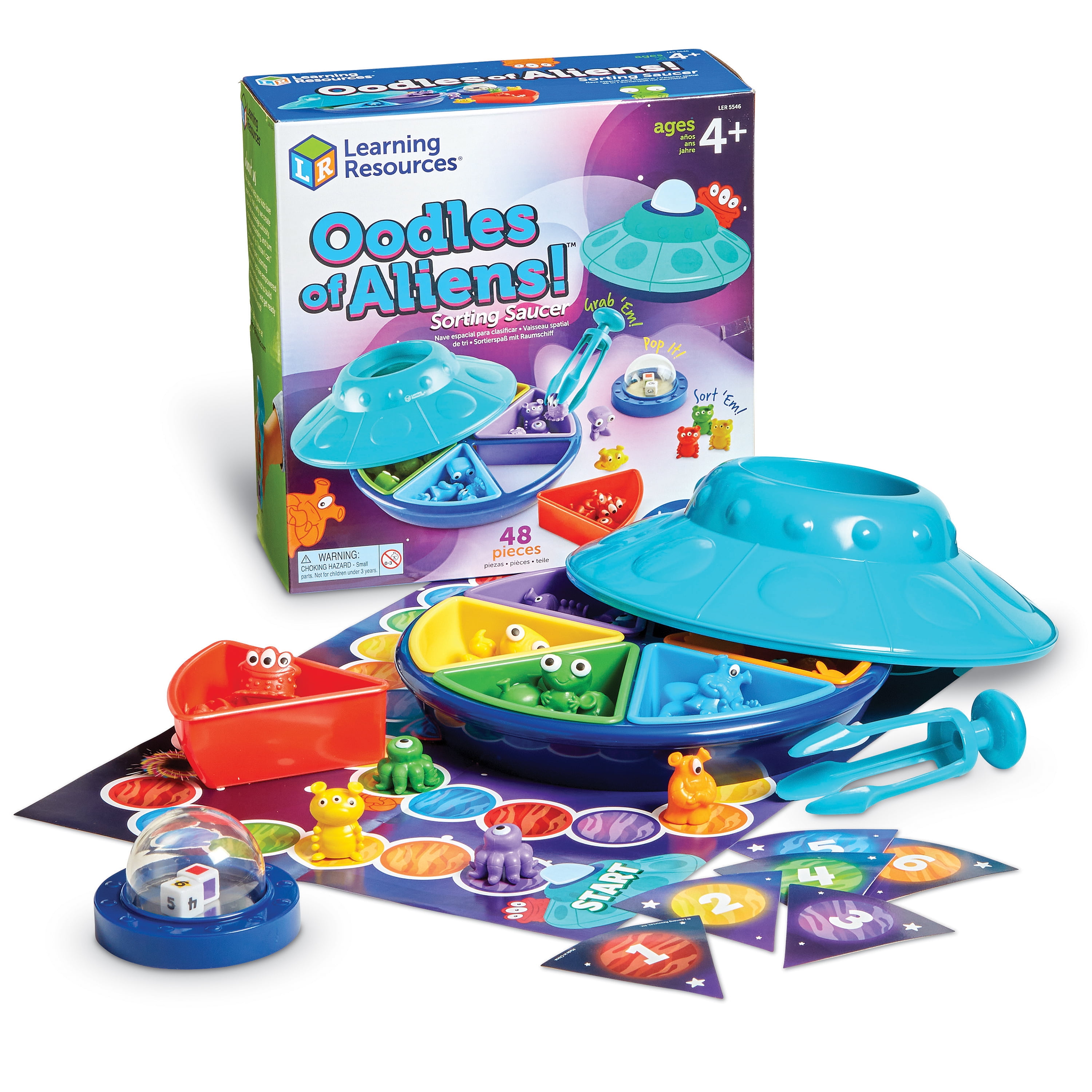 Learning Resources Oodles of Aliens Sorting Saucer - 48 Pieces ...