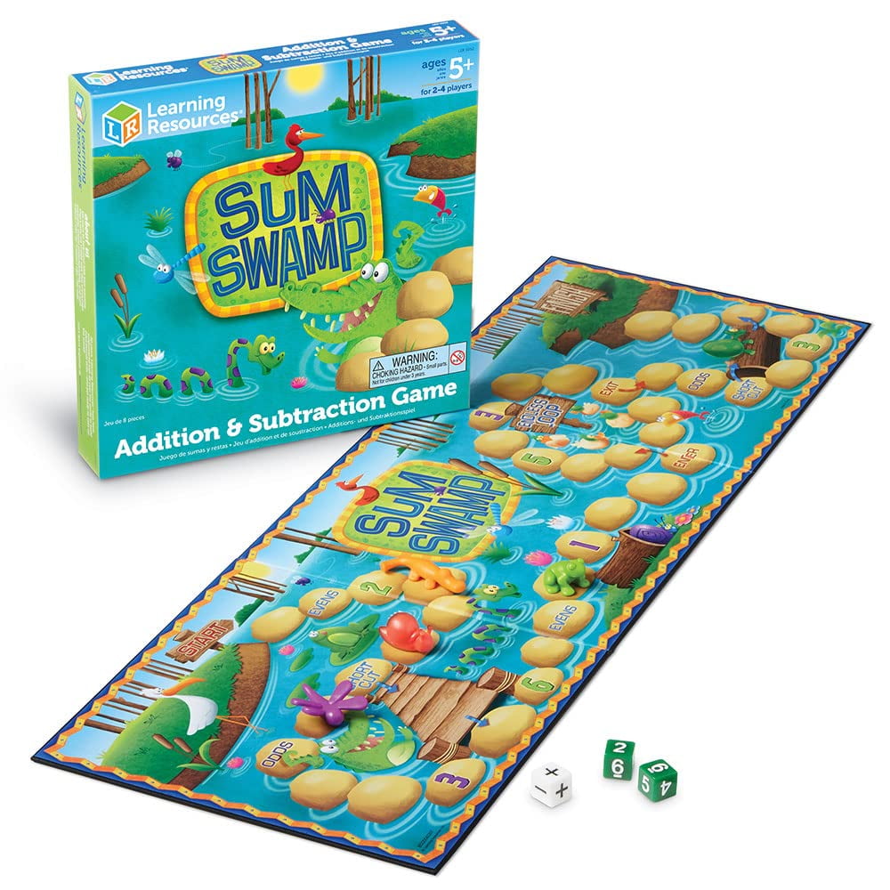 Learning Resources Sum Swamp Game Addition & Subtraction Game - 8 ...