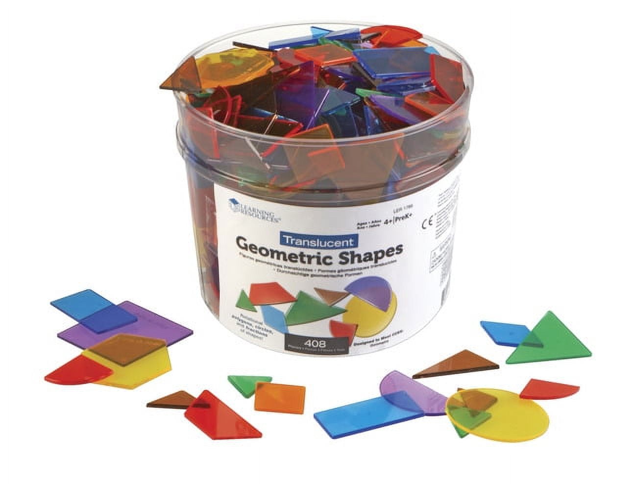 Learning Resources Translucent Geometric Shapes, Math Manipulatives ...