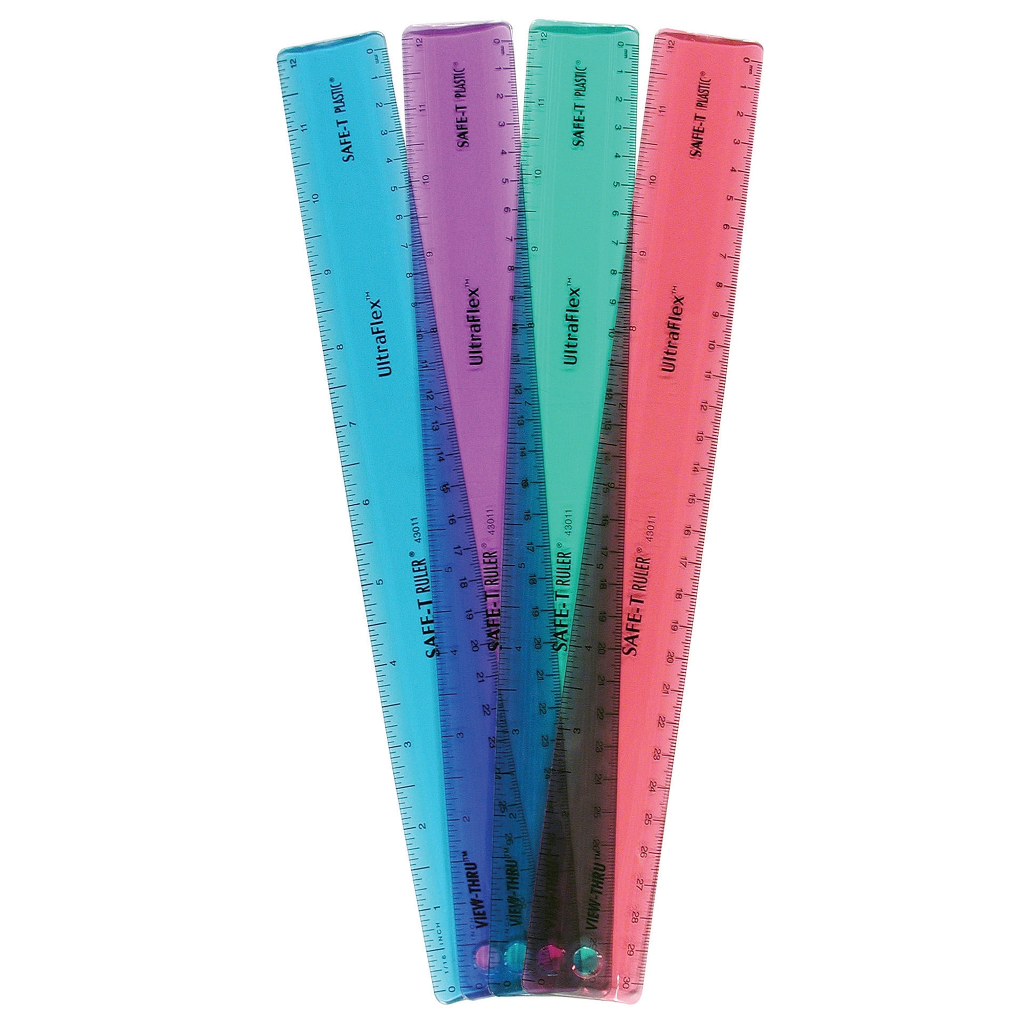 Learning Resources UltraFlex SAFE-T Ruler, Transparent Ruler, Math ...