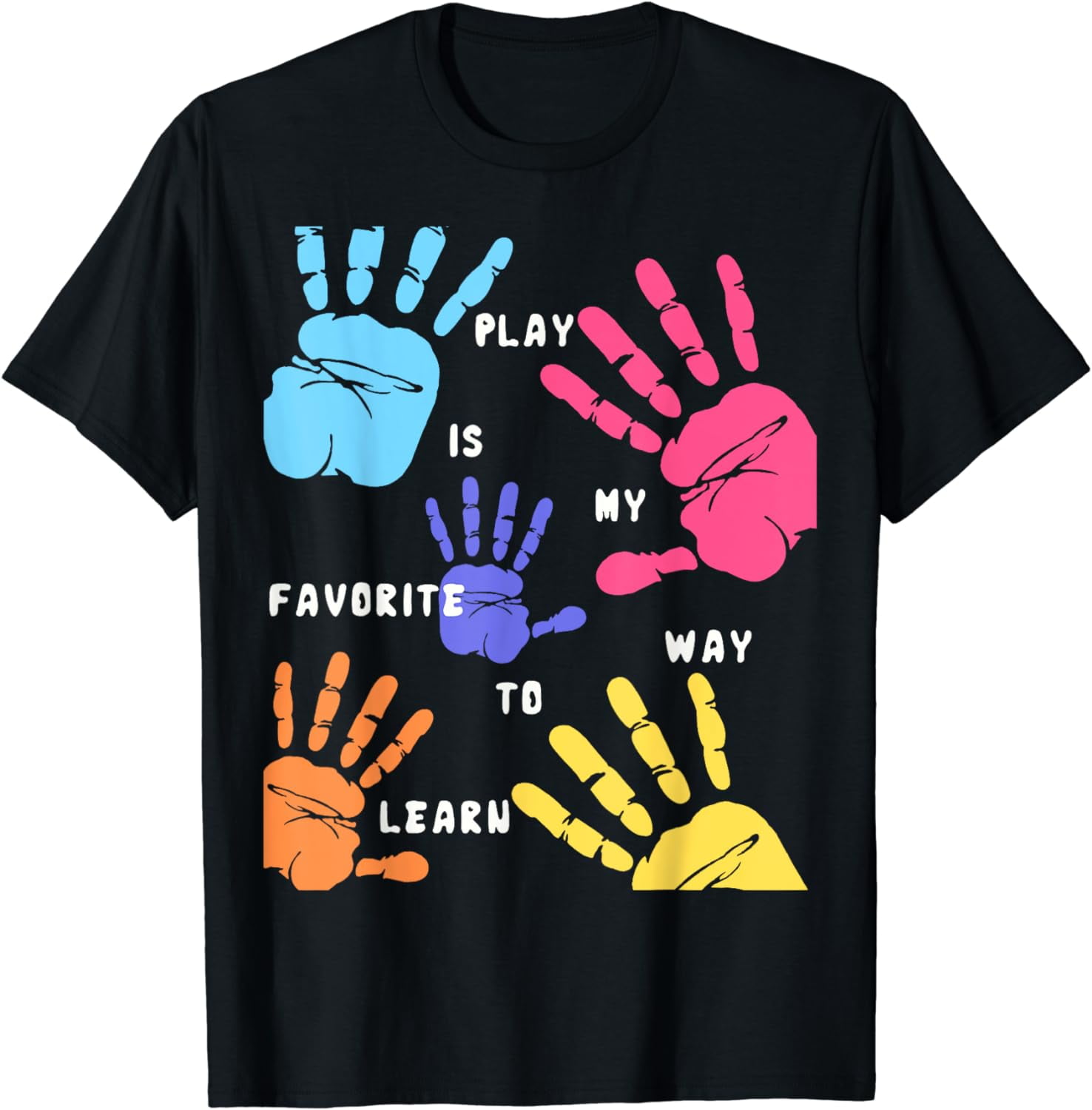 Learning Through Play Colorful Handprints Design T-Shirt - Walmart.com