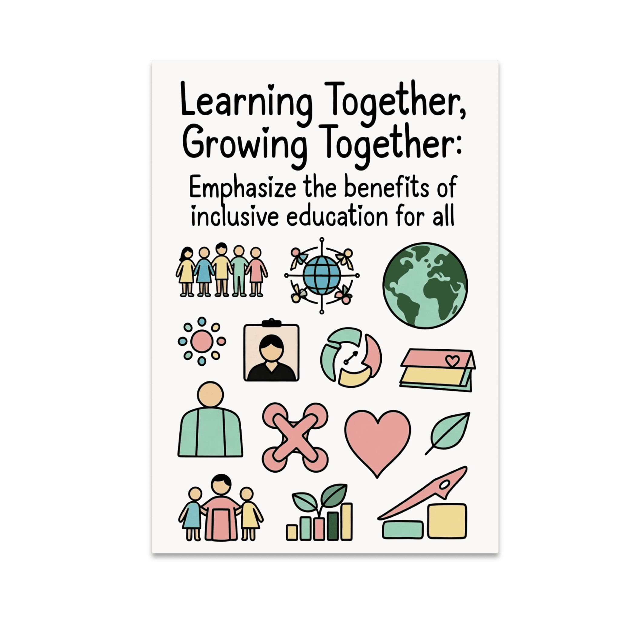 Learning Together, Growing Together - Educational Growth Decor - 13x19 ...