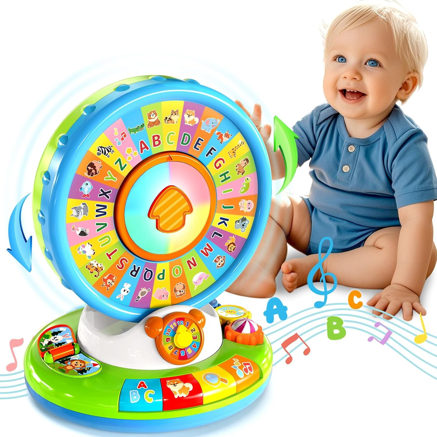 Learning Toys for 1 2 3 Year Old Boys Girls, Spin and Sing Alphabet Zoo ...