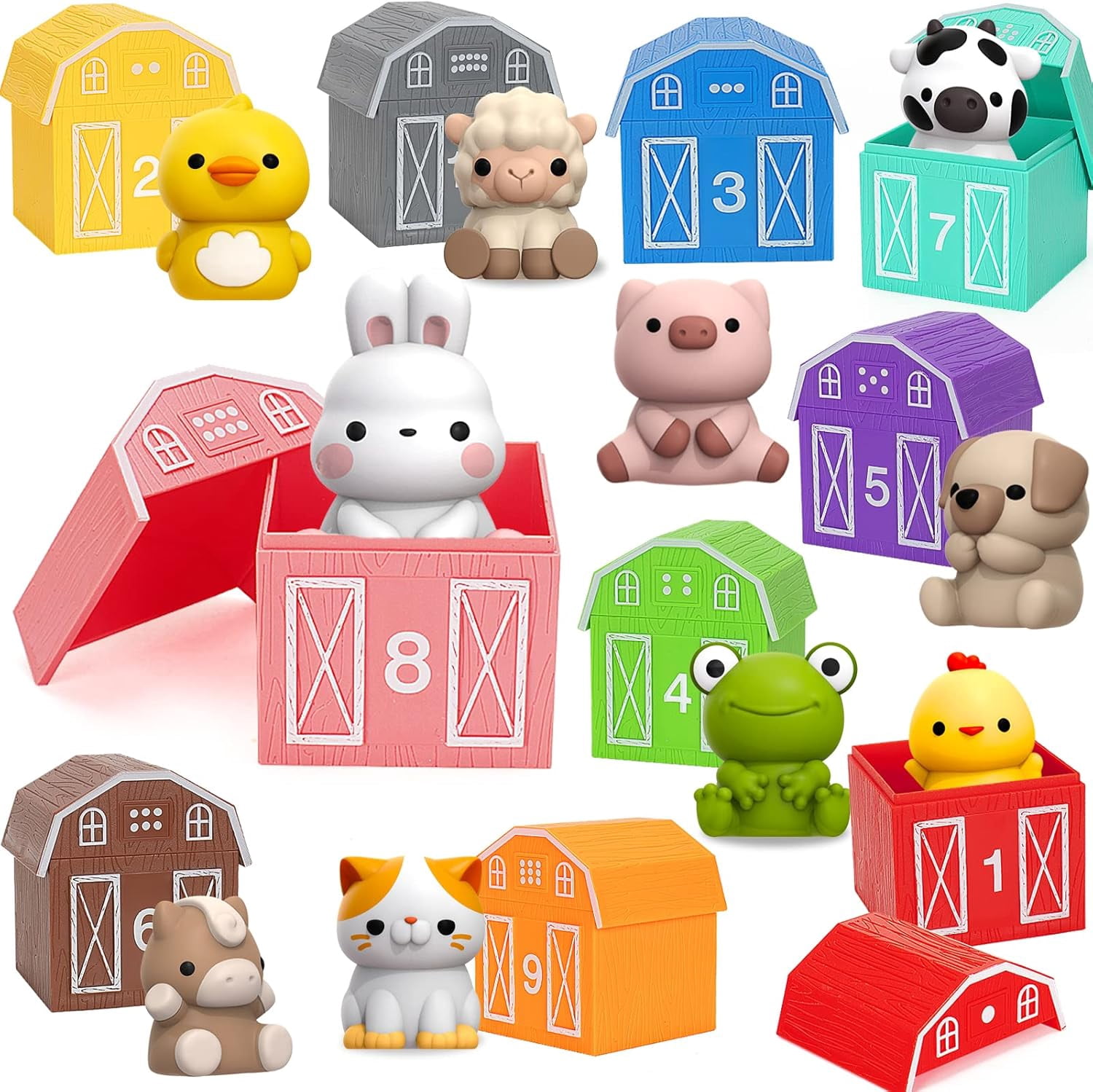 Learning Toys for 1,2,3 Year Old Toddlers, 20Pcs Farm Animals Toys ...