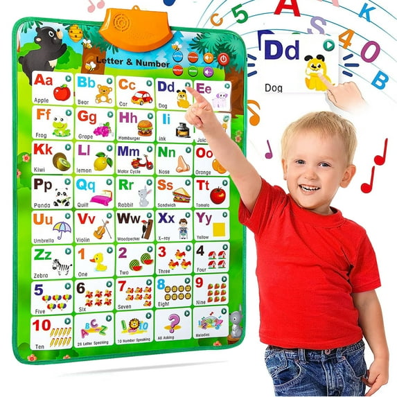 Disen Learning Toys for Toddlers 2-4, Interactive ABC and Music Poster ...