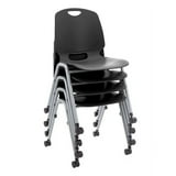 Learniture Academic Mobile Stack Chair -Black (Pack of 4) - Walmart.com