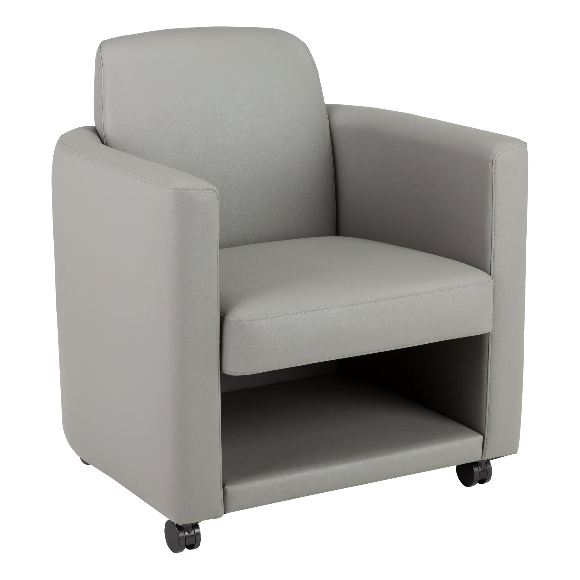 Learniture Antimicrobial Vinyl Mobile Lounge Guest Chair with Storage ...