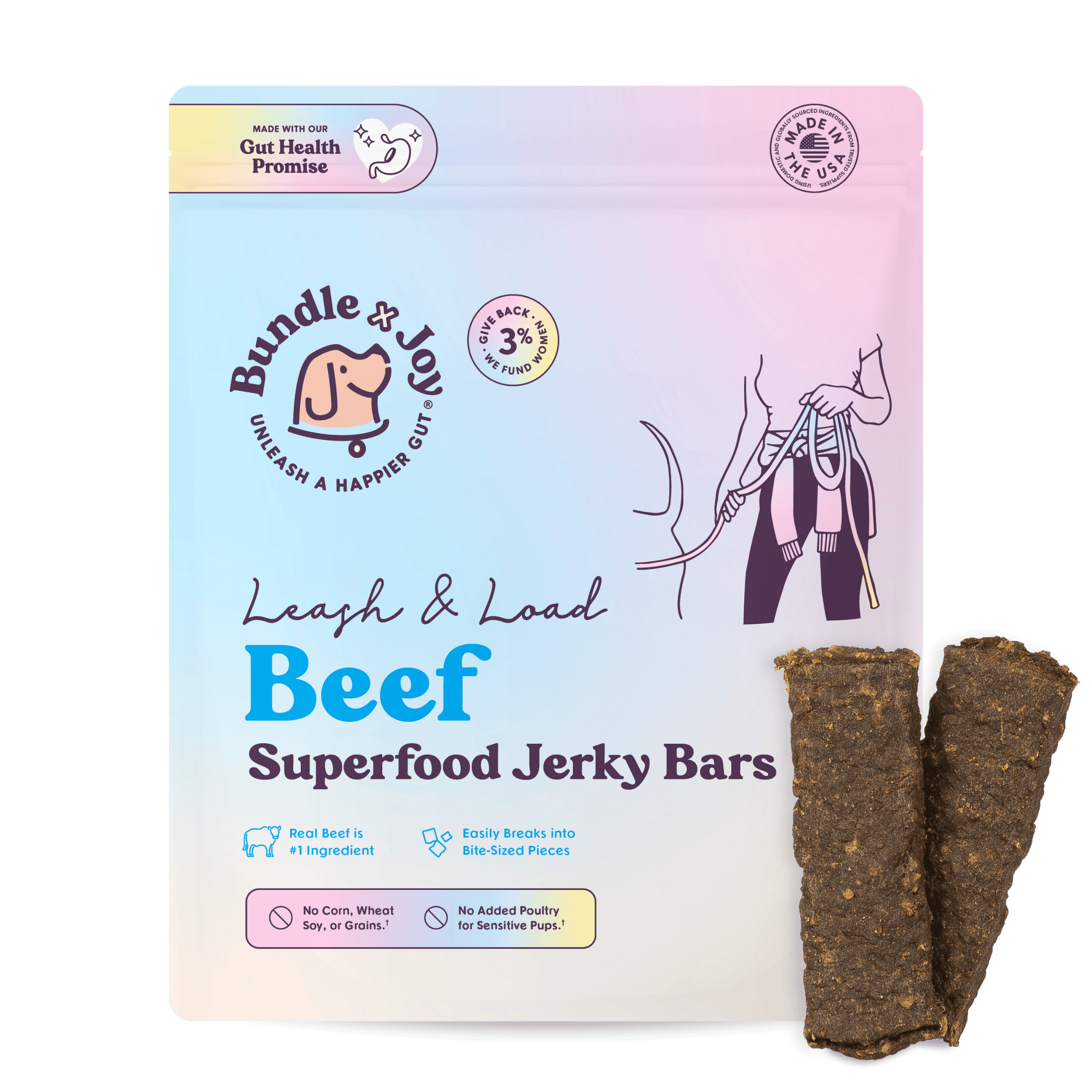 Leash & Load Beef Superfood Jerky Bars 16oz - Walmart.com