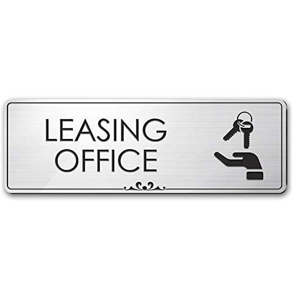 Leasing Office Sign Office Door Sign Brushed Silver Engraved 3 X 9 leasing-office-sign-office-door-sign-brushed-silver-engraved-3-x-9