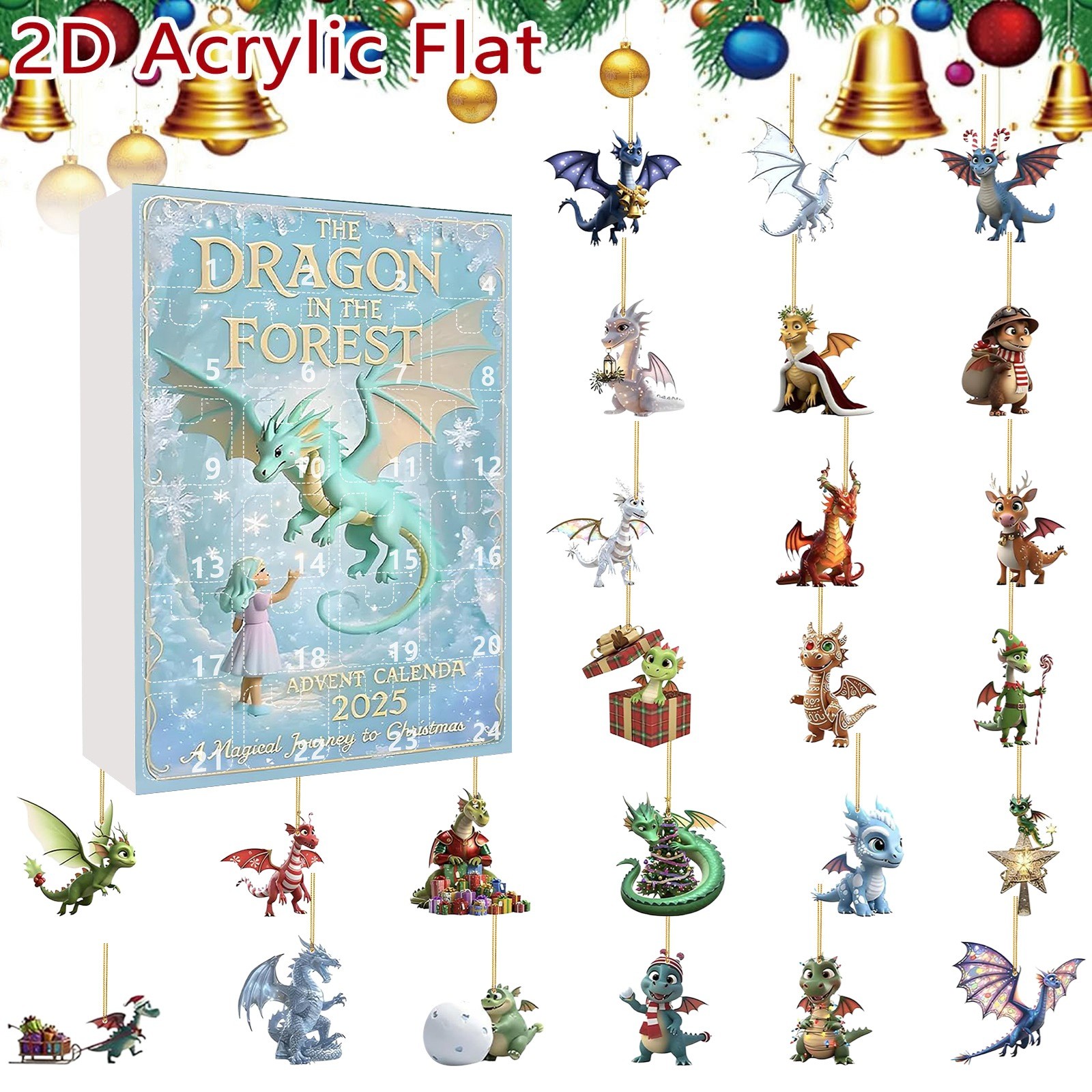 Leatfisat 2025 Dragon Advent Calendar-24 Days 2D Countdown Dragon ...