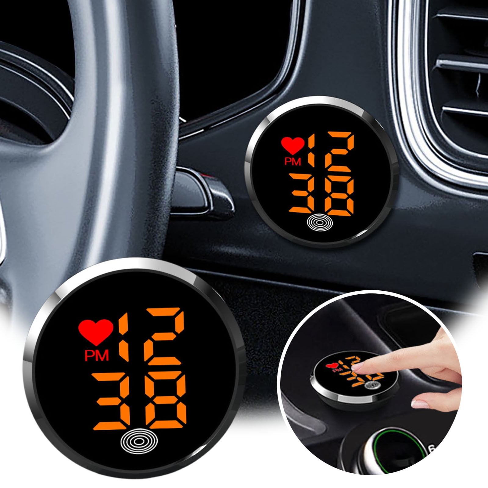 Leatfisat Digital Clock For Motorbike Small Led Display Stick-On ...