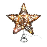 XIRQI Christmas Tree Star Topper With Lights, Xmas Tree Glittered Tree ...
