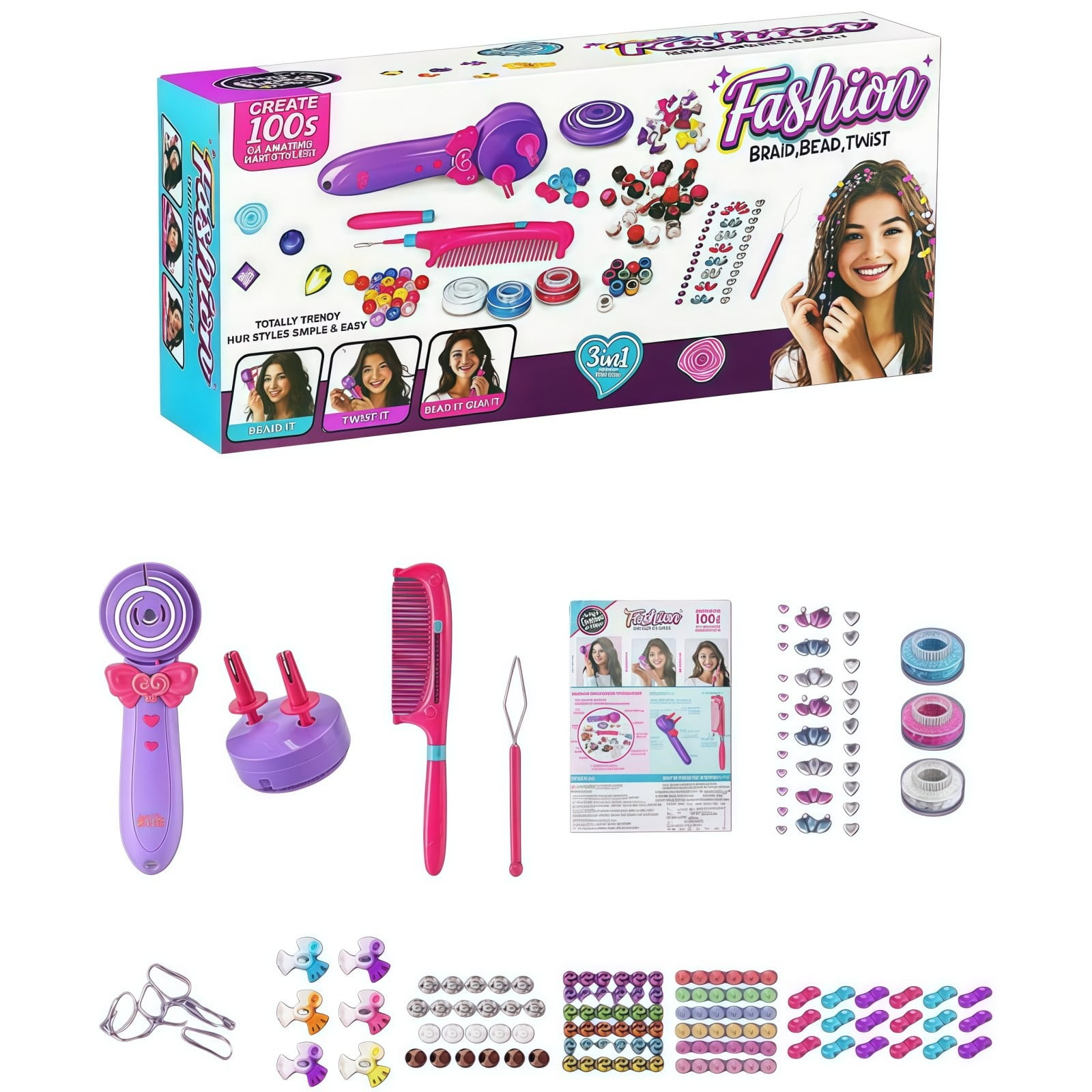 Leatfisat Professional Braiding Tool Kit For All Hair Types - Easy ...