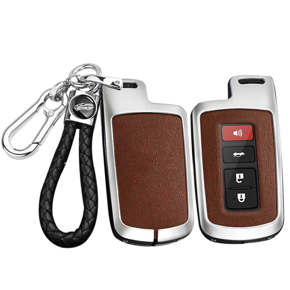 Leather 3/4 Button Key Fob Cover Fit for Toyota Highlander 2019 2018 ...