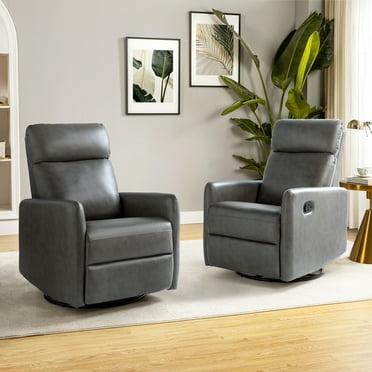 Fabric Wingback Manual Recliner Set of 2 Traditional Push Back ...