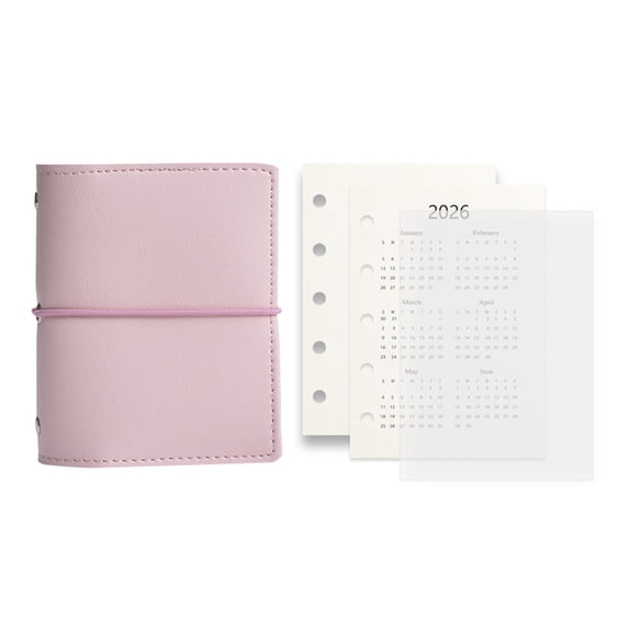 Leather 5 Rings Binder Notebook with Refill Paper 5 Hole Binder Journal ...