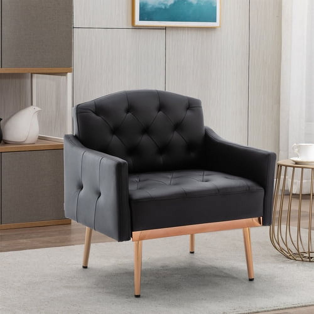 Leather Accent Chair, Upholstered Single Sofa Chair Leisure Comfy ...