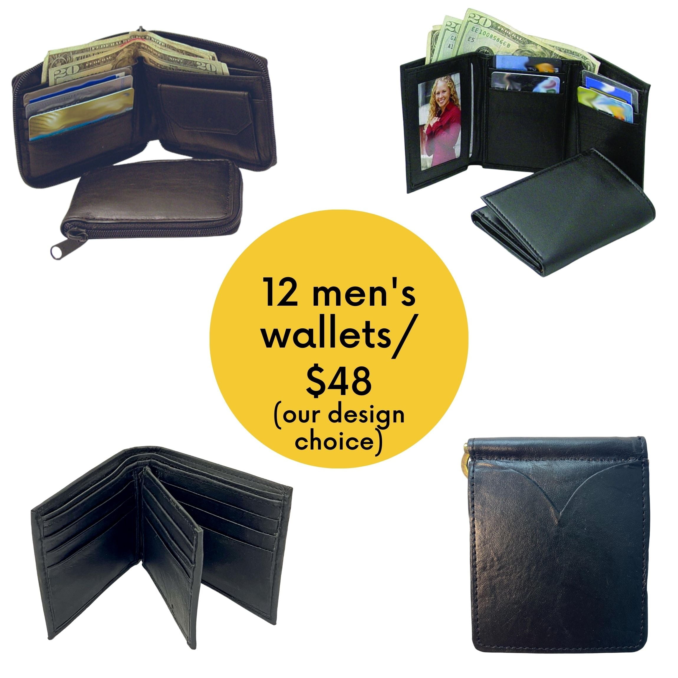 Leather Accessories #2 Grade - Men's Wallets - 1 dozen - 12 pack ...