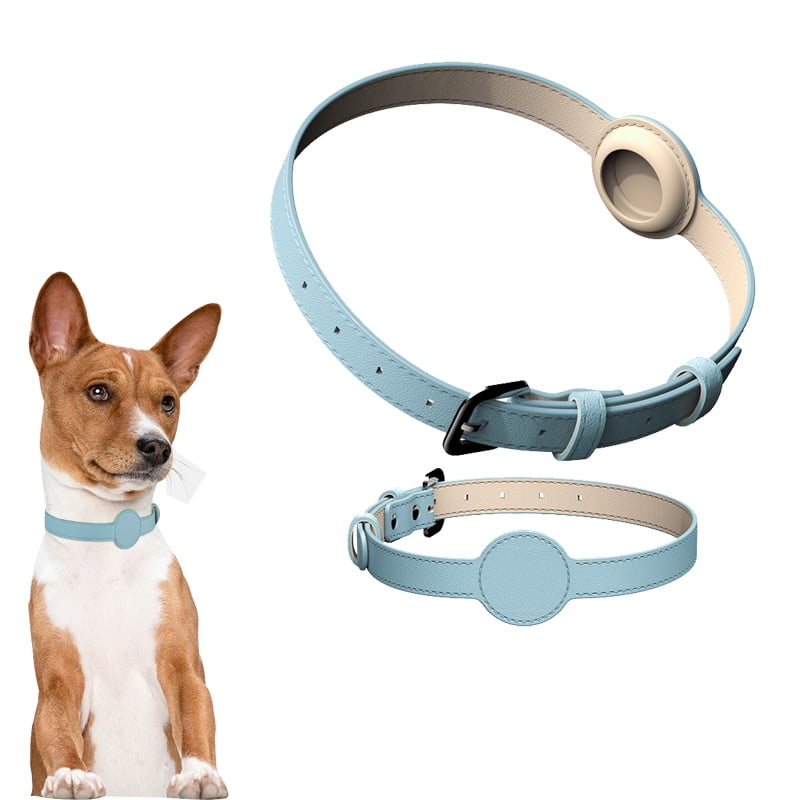 Leather AirTag Cat Collar - Non Breakaway Kitten Collar with Apple Air ...