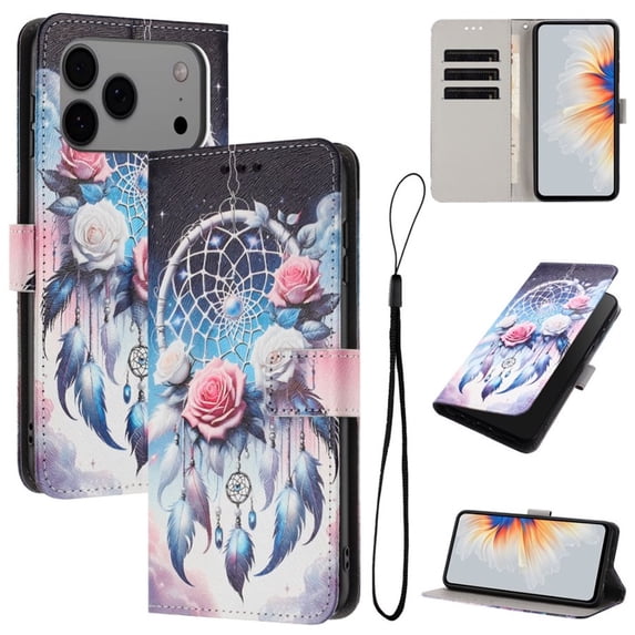 Leather For Apple iphone 17 Pro 6.3-inch Wallet Case Embossed Painted ...