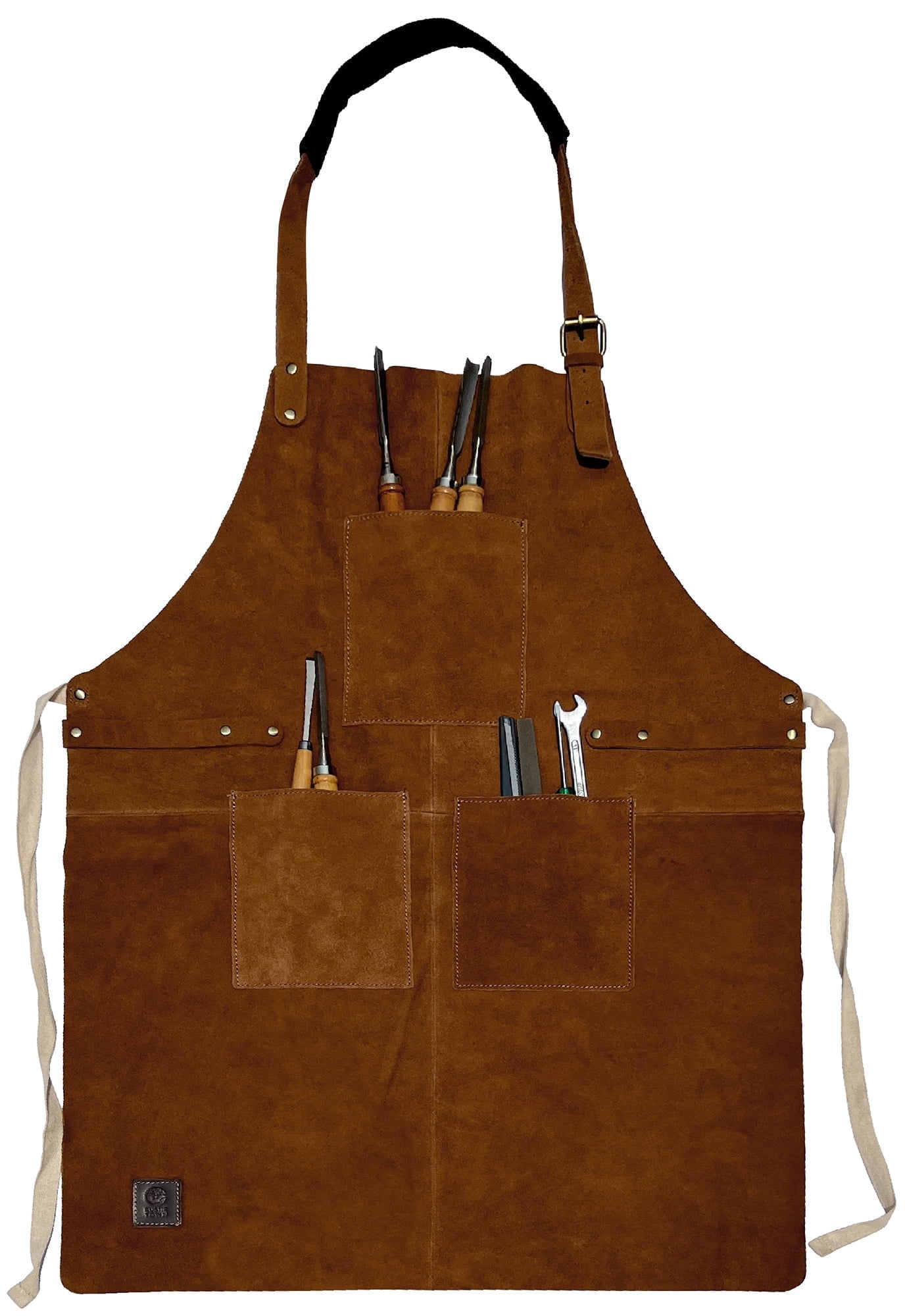 Leather Apron for Men Women with Tool Pockets, Heavy Duty Grill Work ...