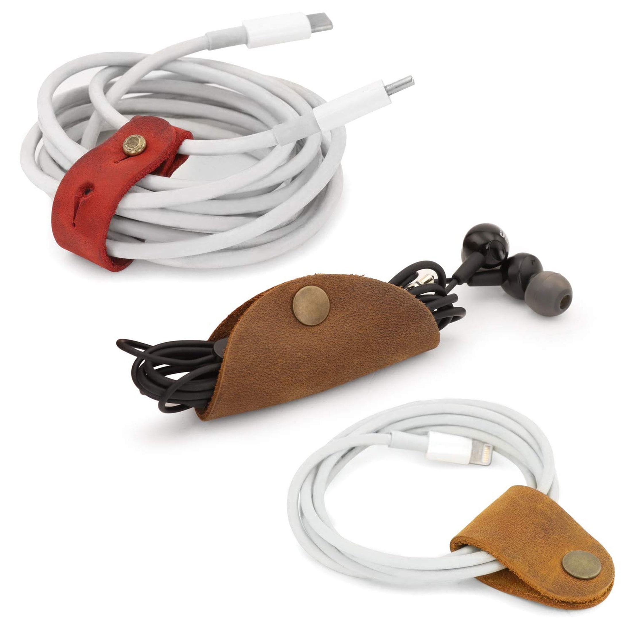 Leather Audio Organizer Strap Set for Headphones and Cables - Walmart.com