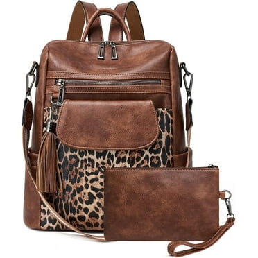 Vansarto Women Fashion Zipper Medium Backpack Purse Faux Leather ...