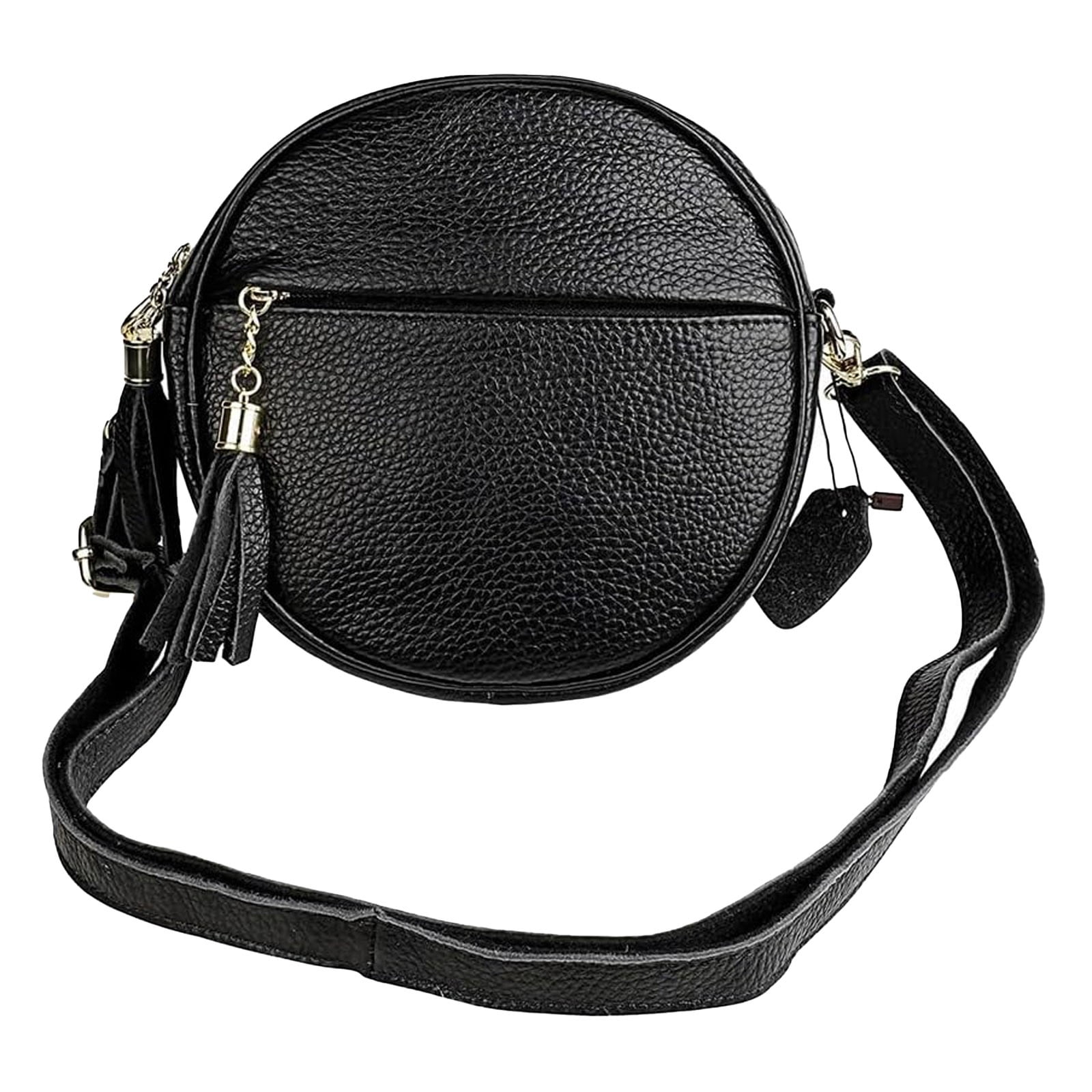 Leather Bag Trendy Body Shoulder Bag Round Purses Round Handbag For ...