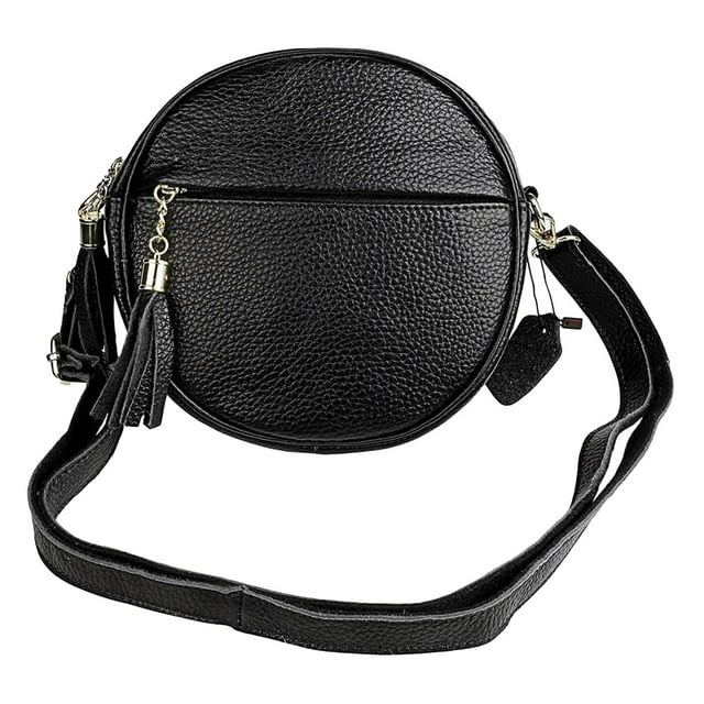 Leather Bag Trendy Body Shoulder Bag Round Purses Round Handbag For ...