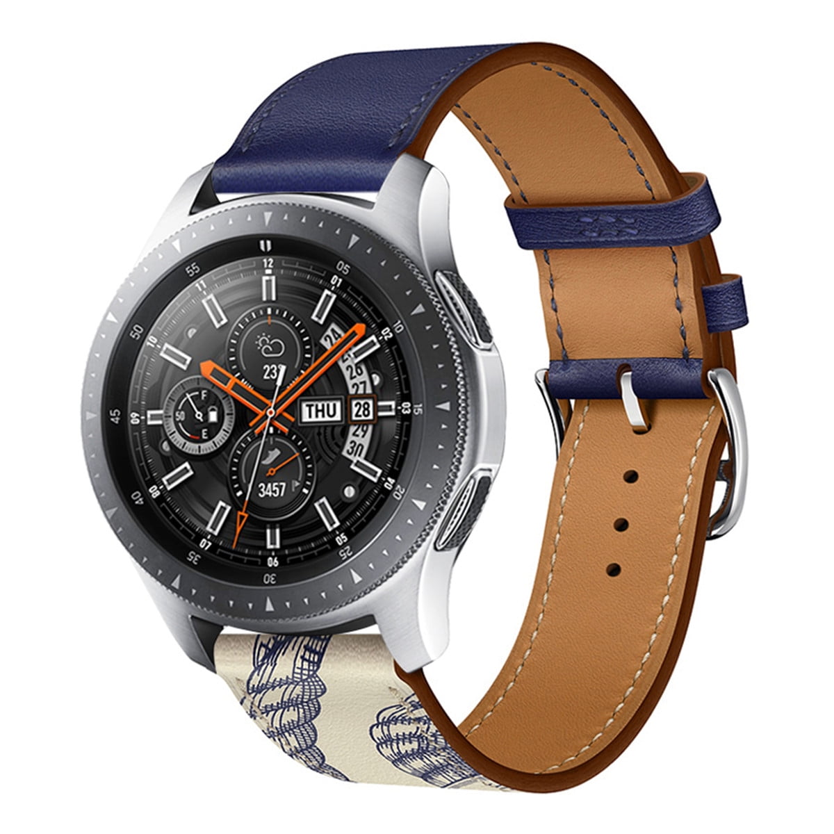 Leather Bands Compatible with Samsung Galaxy Watch 46mm Band, Genuine ...