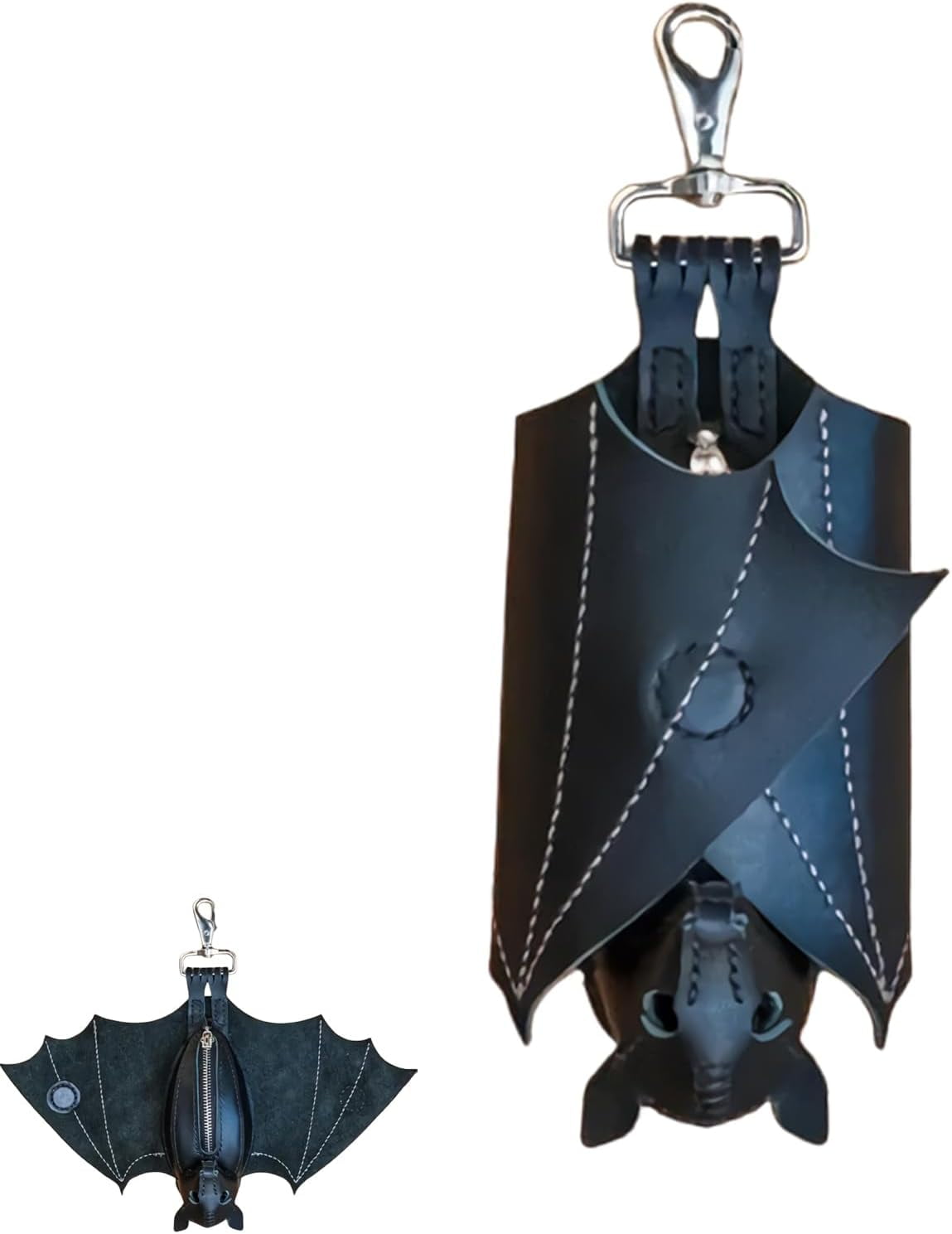 Leather Bat Coin Purse - Handcrafted 14 Inch Wingspan Gothic Style ...
