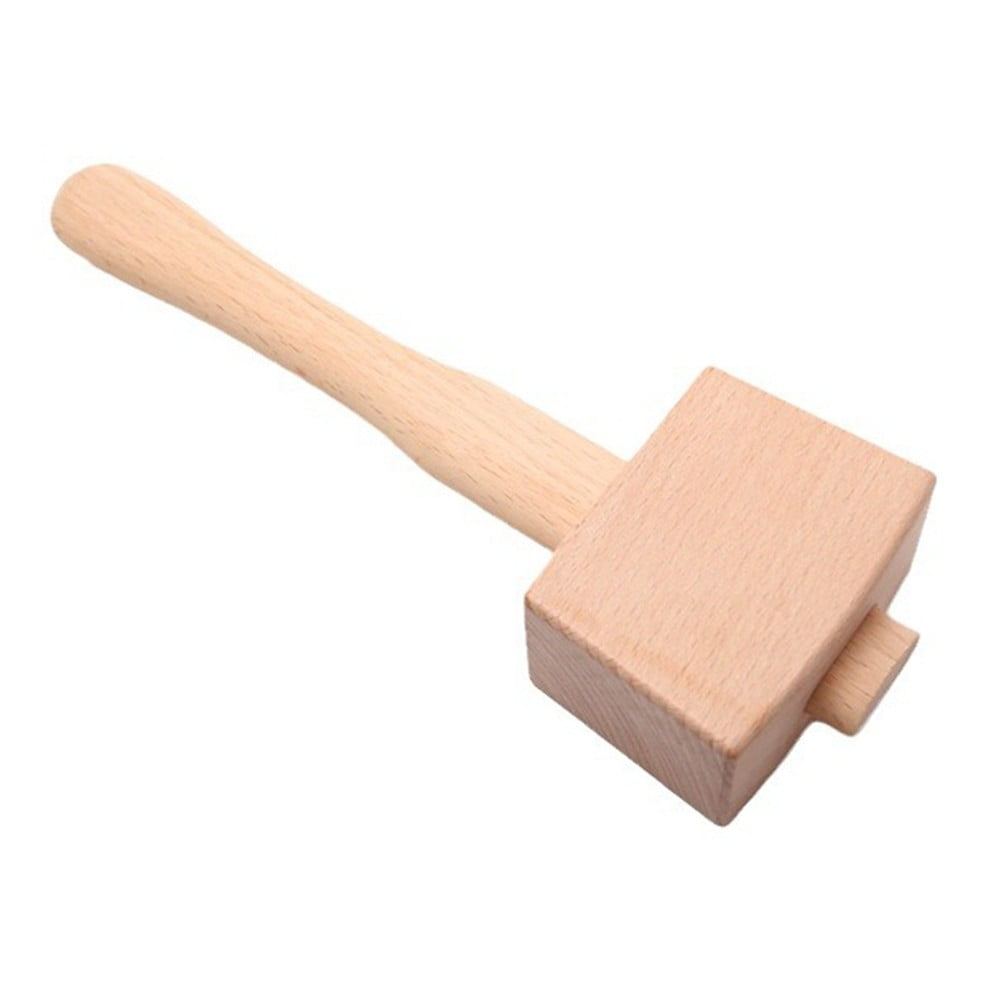 Leather Beech Solid Woodworking Mallet Woodworking Hammer Hand Operated ...