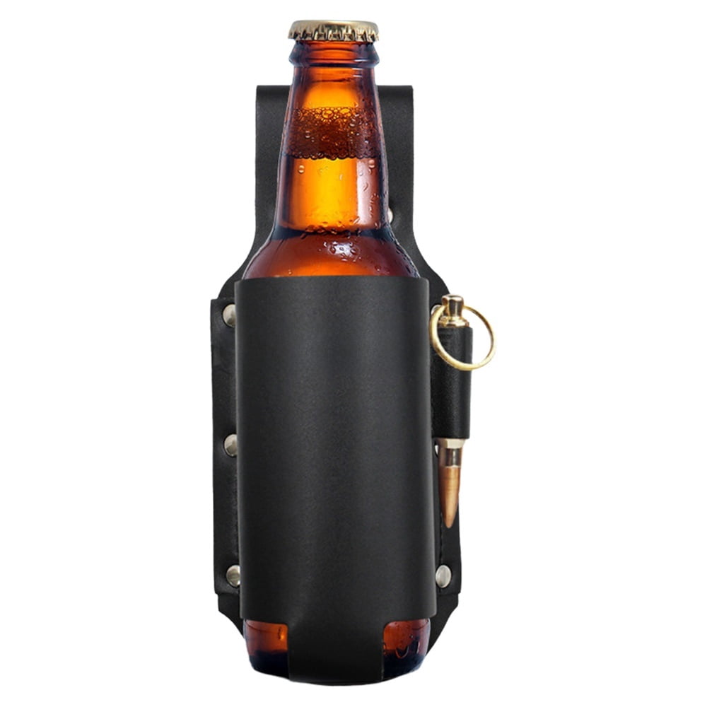 Leather Beer Leather Case Outdoor Beverage Cup Case Hanging Waist Round ...