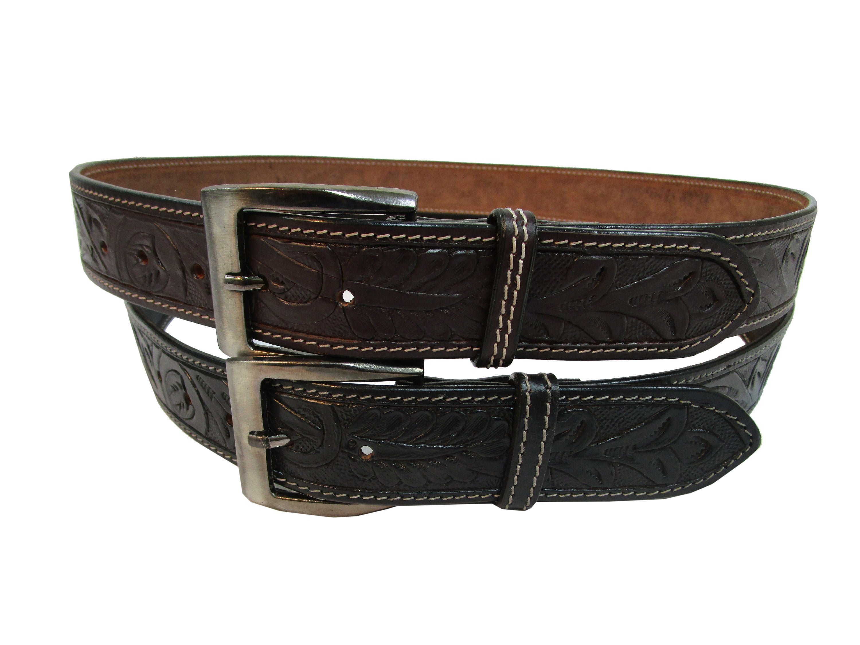Leather Belts Western Belt for Men Women Cowboy Floral Tooled Work ...